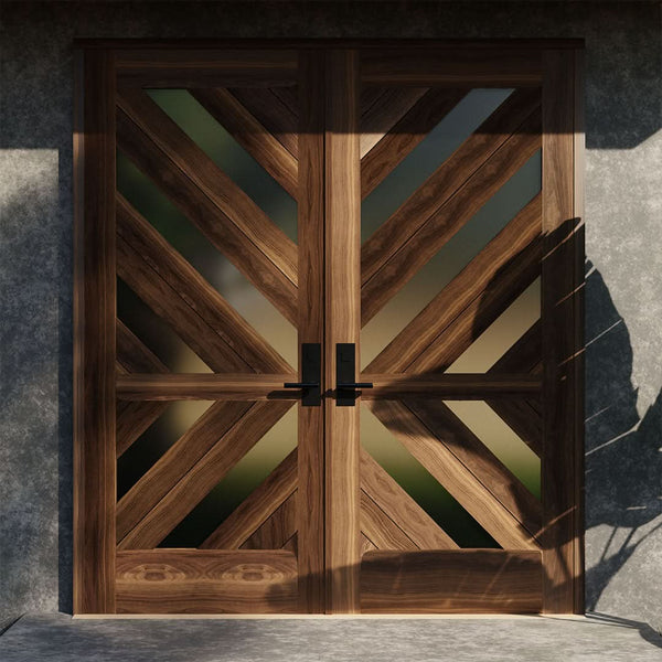 Monarch Chevron Panel Double Doors | RealCraft - Wood Entry Doors ...