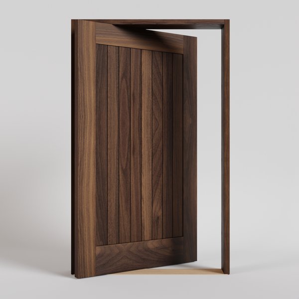 Single Panel Wooden Pivot Door | RealCraft