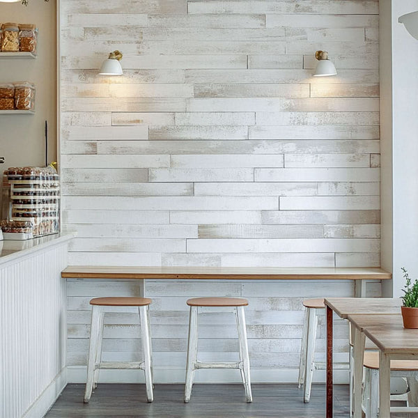Whitewashed Reclaimed Wood Panels | Coastal Style Planks - RealCraft