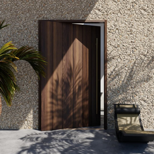 True Plank Modern Wood Pivot Front Entry Door | RealCraft