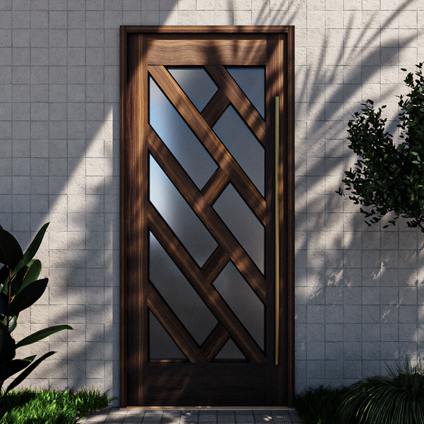 Zuma Diagonal Glass Entry Door | RealCraft