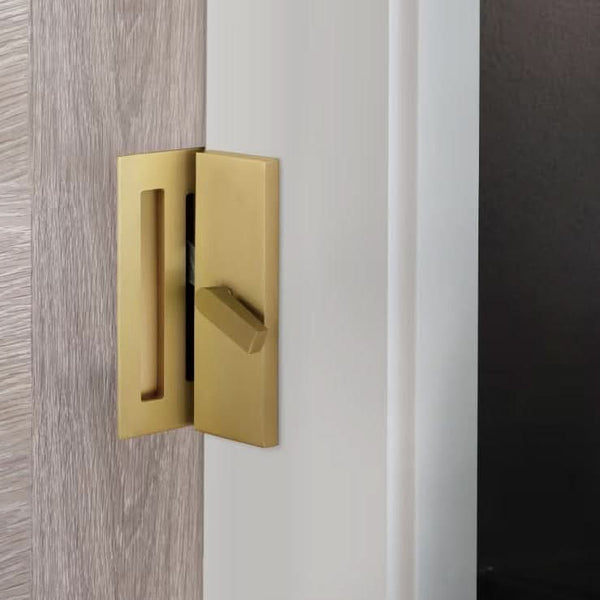 Modern Rectangular Barn Door Privacy Lock by Emtek - RealCraft
