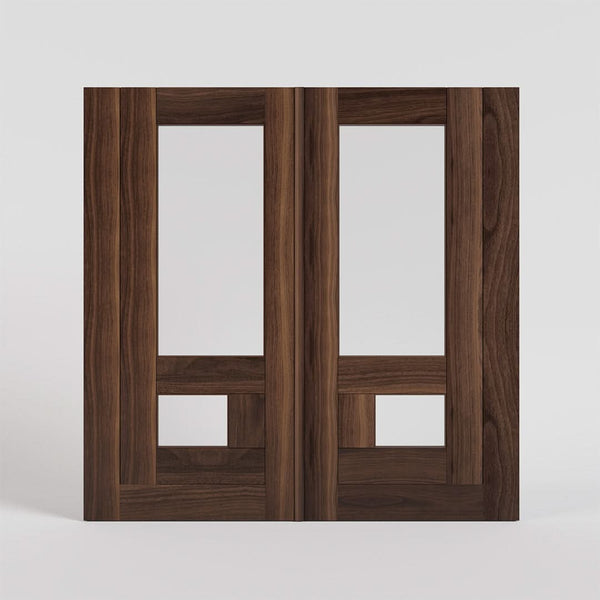 Ravenna Modern Carriage Doors with Glass | RealCraft - Wood Entry Doors ...