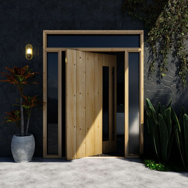 Mid-Century Modern Pivot Door with Side Window | RealCraft - RealCraft ...